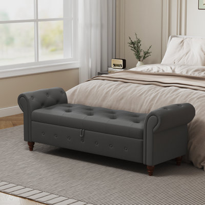 Storage ottoman bench with rolled arms store
